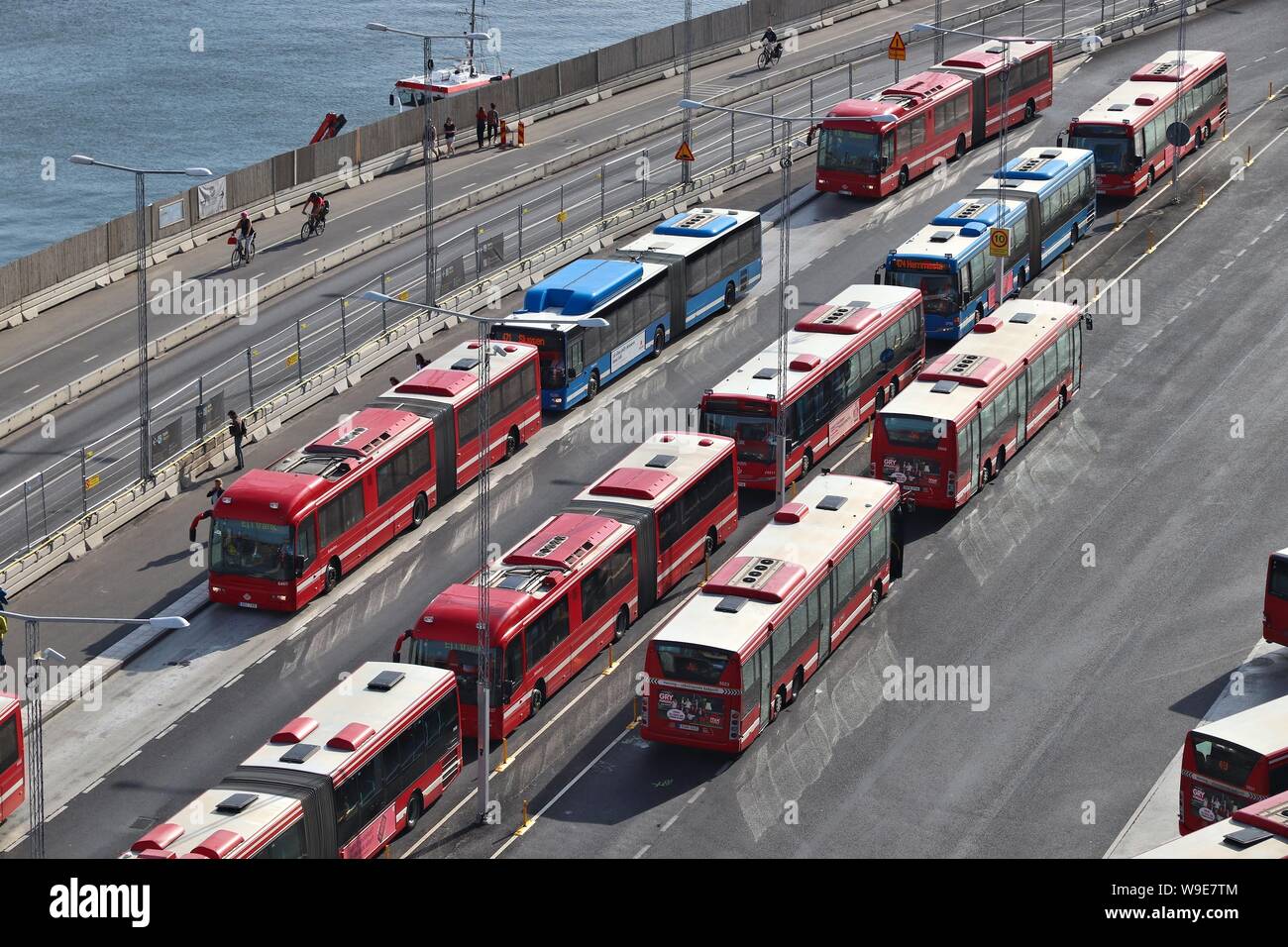 STOCKHOLM, SWEDEN - AUGUST 23, 2018: City buses in Stockholm, Sweden ...