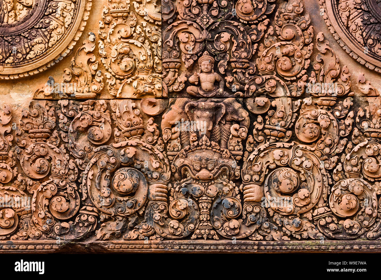 the god Indra on his triple elephant Airavana above Kala a mythical ...