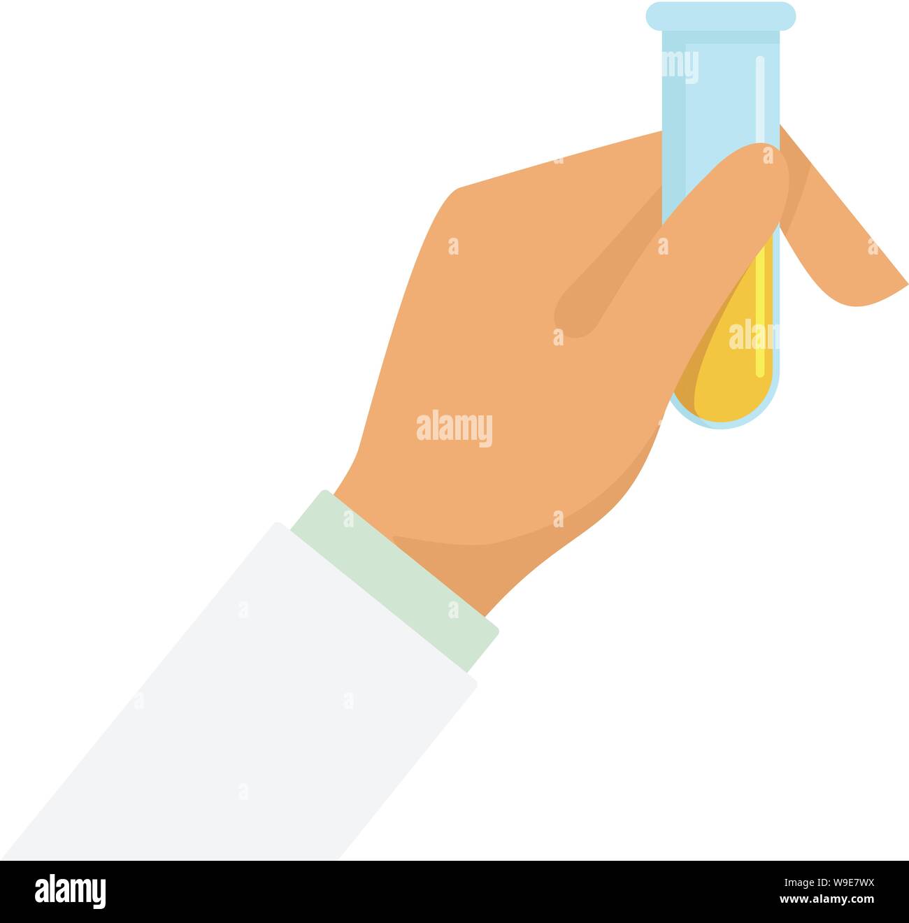 Yellow test tube icon. Flat illustration of yellow test tube vector ...