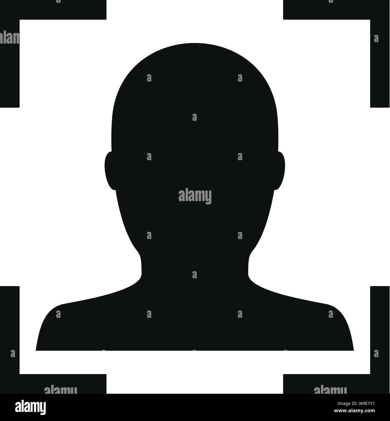 Electronic face recognition icon. Simple illustration of electronic ...