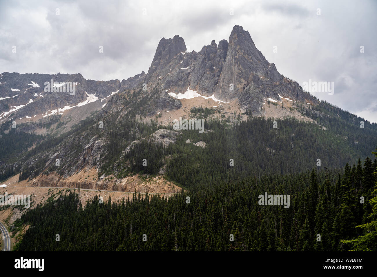 Liberty Bell Mountain, as seen from Washington Pass Overlook on the ...