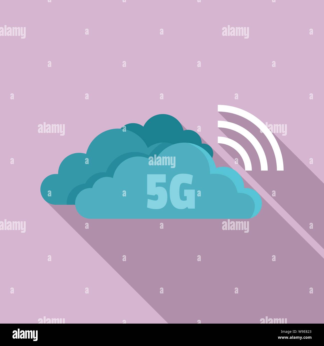 5G cloud technology icon. Flat illustration of 5G cloud technology ...