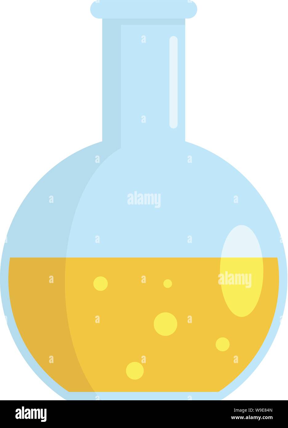 Yellow substance flask icon. Flat illustration of yellow substance ...