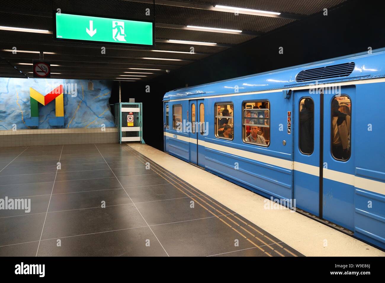 STOCKHOLM, SWEDEN - AUGUST 24, 2018: Stockholm metro (T-bana ...