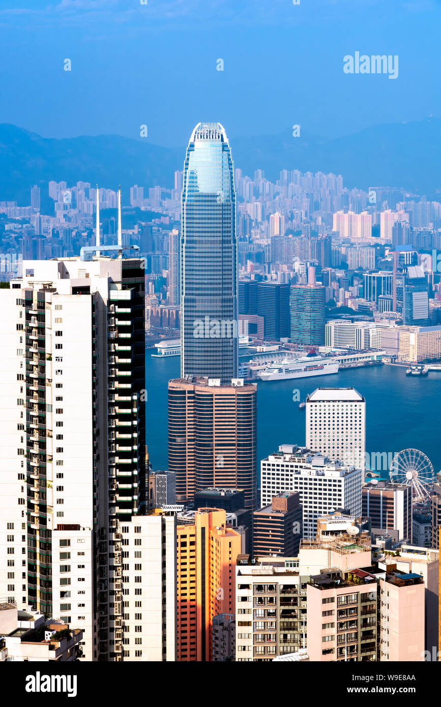 Hong kong downtown the famous cityscape view from the Victoria peak the ...
