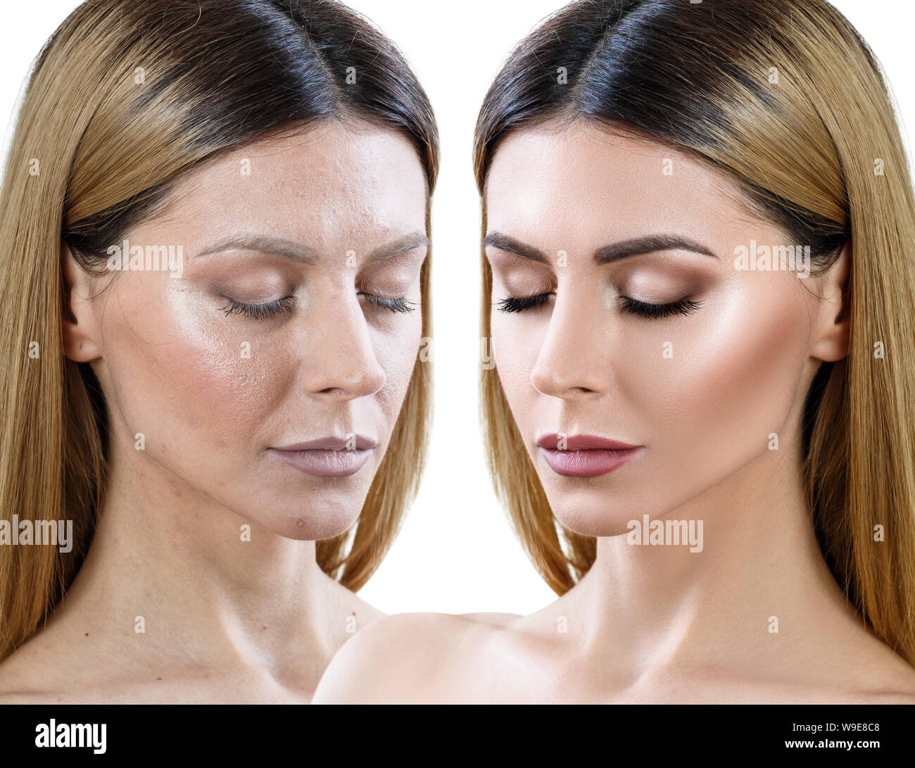 Dramatic Makeup Contouring Before And After