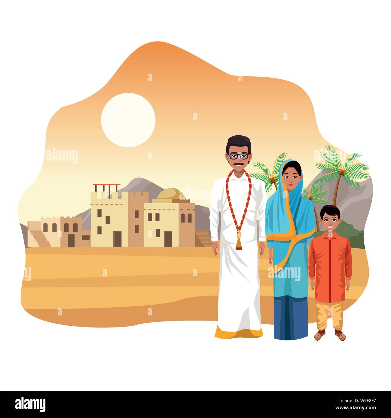 indian family india cartoon Stock Vector Image & Art - Alamy