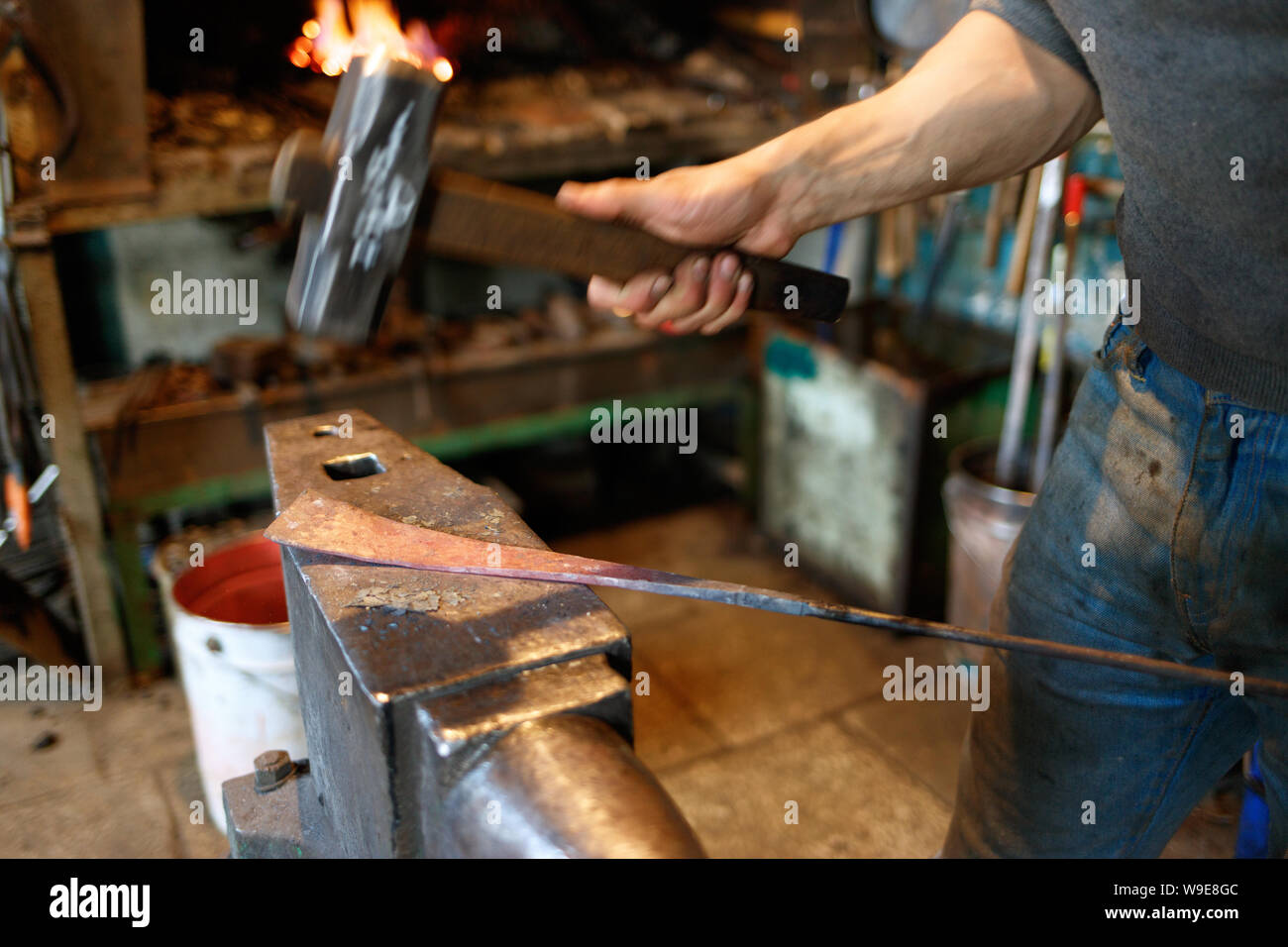 Old hammer for metal forging hi-res stock photography and images - Alamy