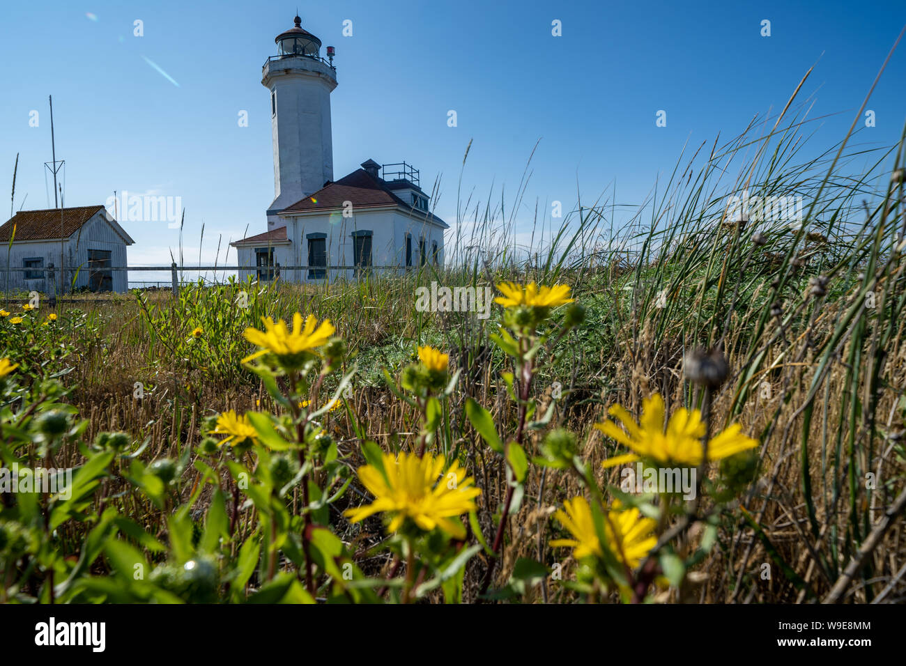 Point Wilson Lighthouse in Fort Worden State Park in Washington State ...