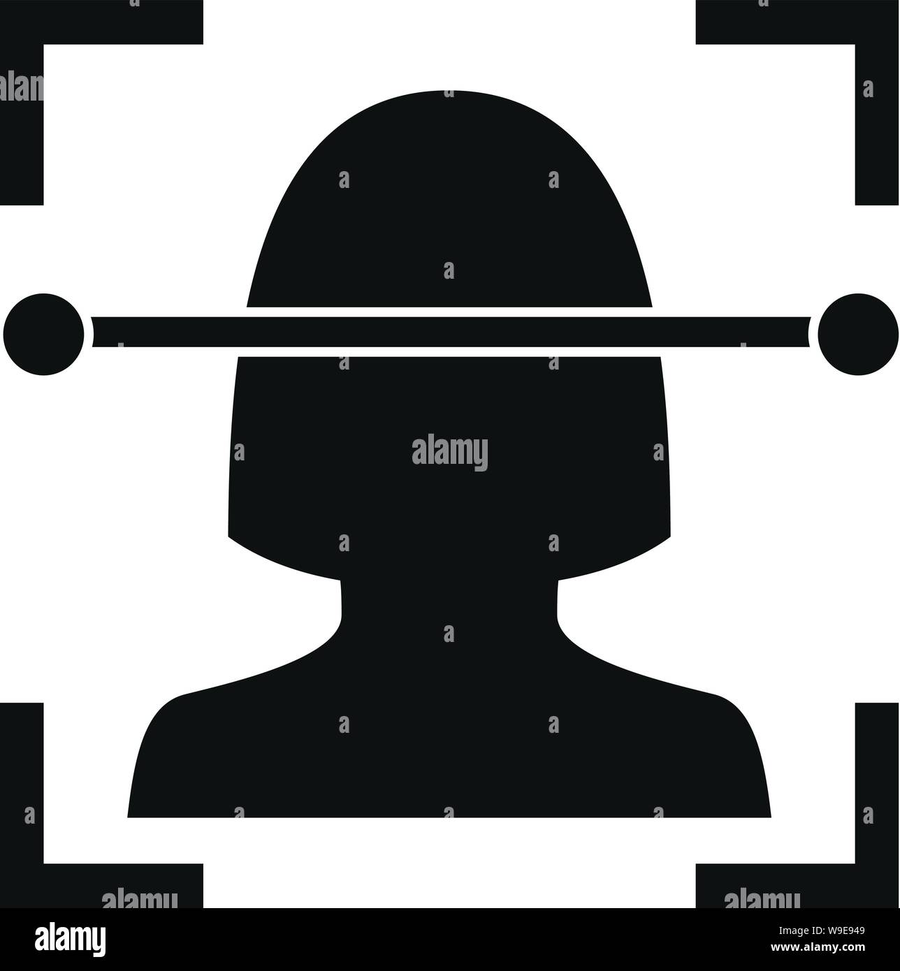 Laser face recognition icon. Simple illustration of laser face ...