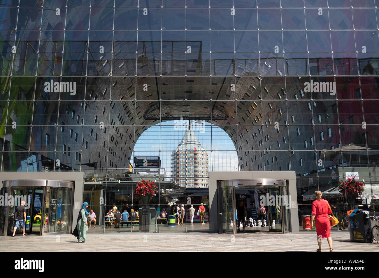 Rotterdam, Holland - July 30, 2019: Looking from the backside of the ...