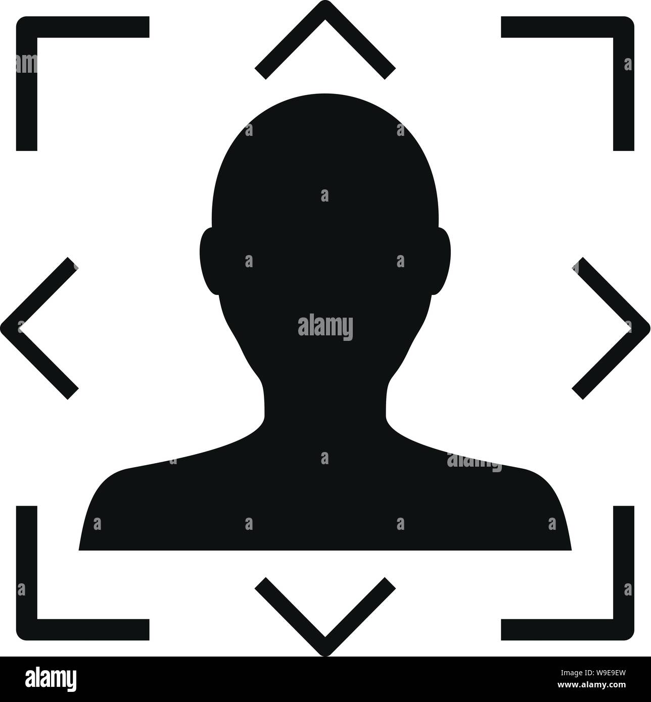 Modern face recognition icon. Simple illustration of modern face ...