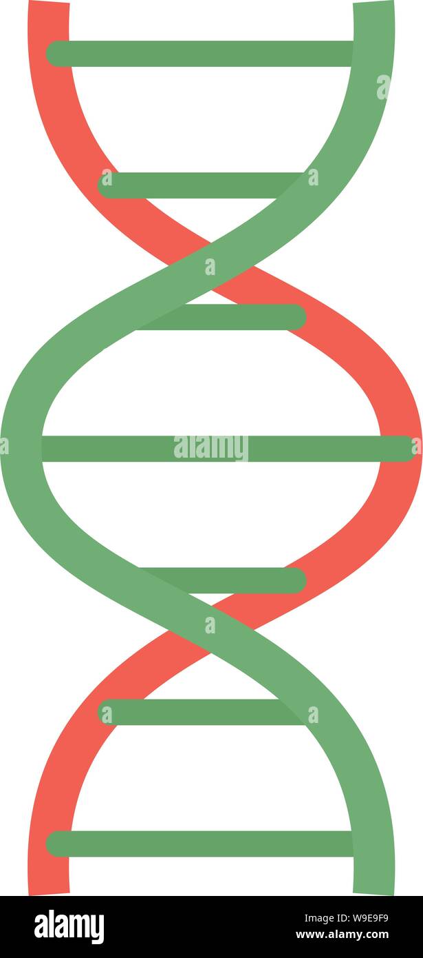 Red green dna icon. Flat illustration of red green dna vector icon for ...