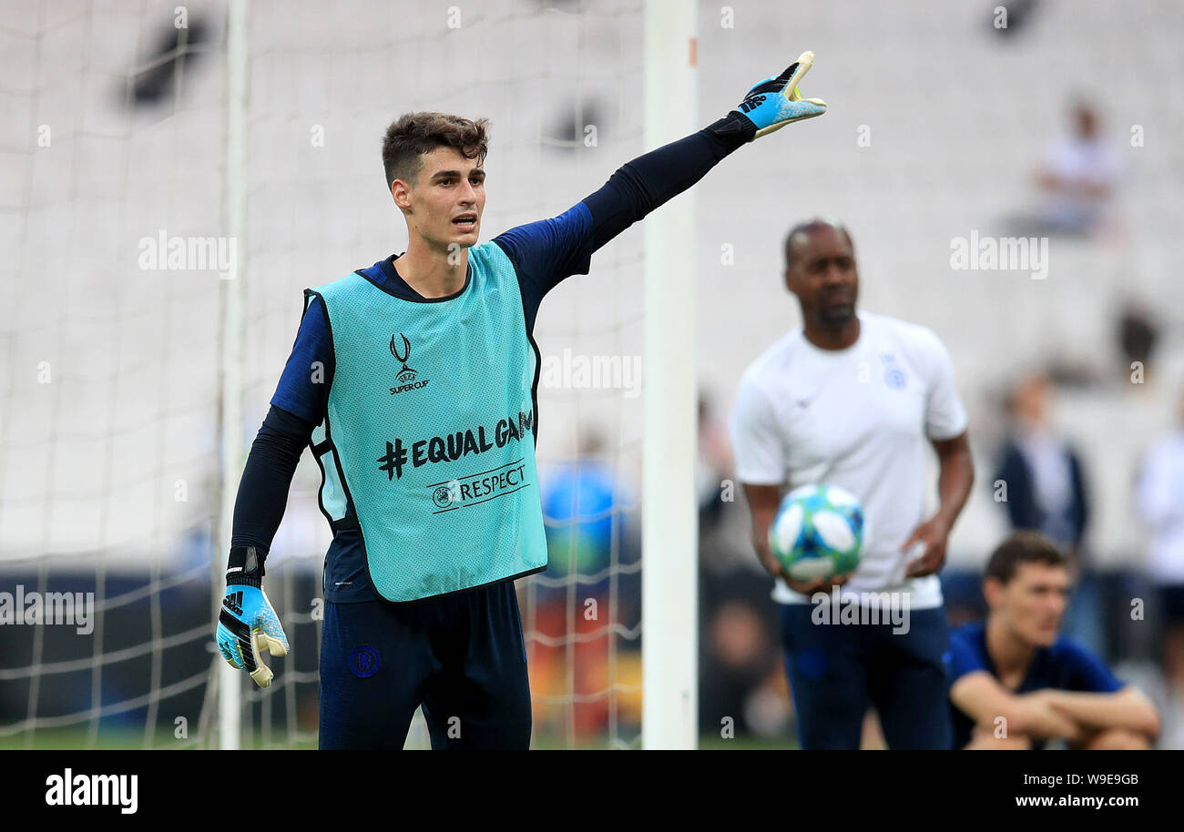 Chelsea's goalkeeper Kepa Arrizabalaga during the training session at ...