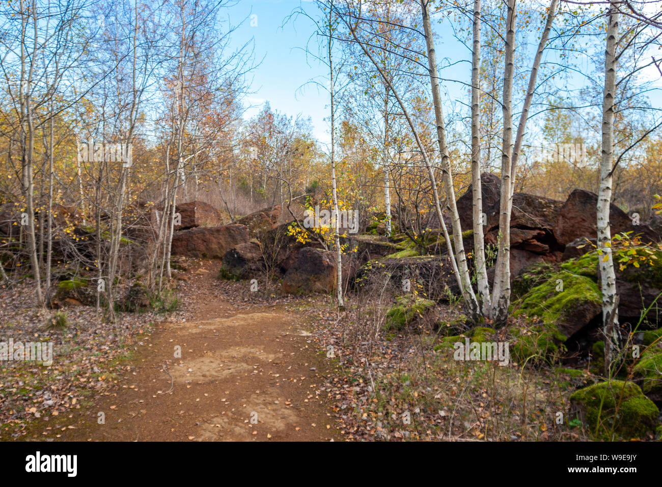 Walk over an old mining area in automn Stock Photo - Alamy