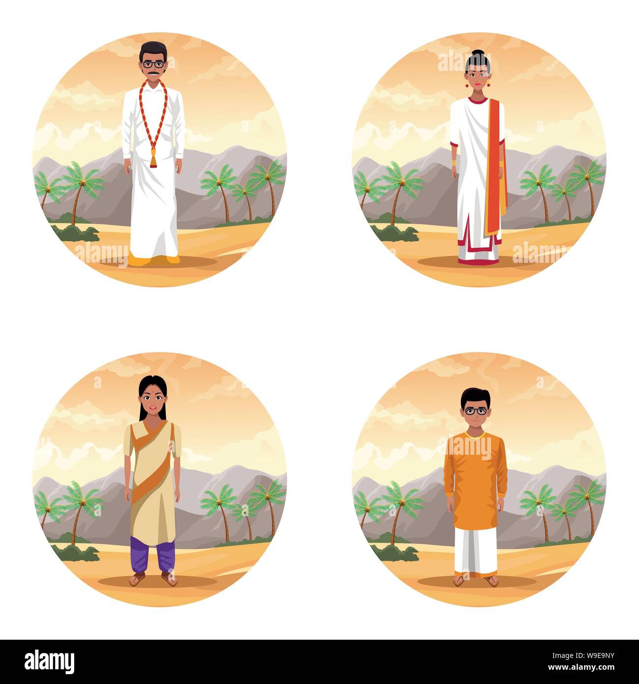 Ethnic indian people in desert cartoon Stock Vector Image & Art - Alamy