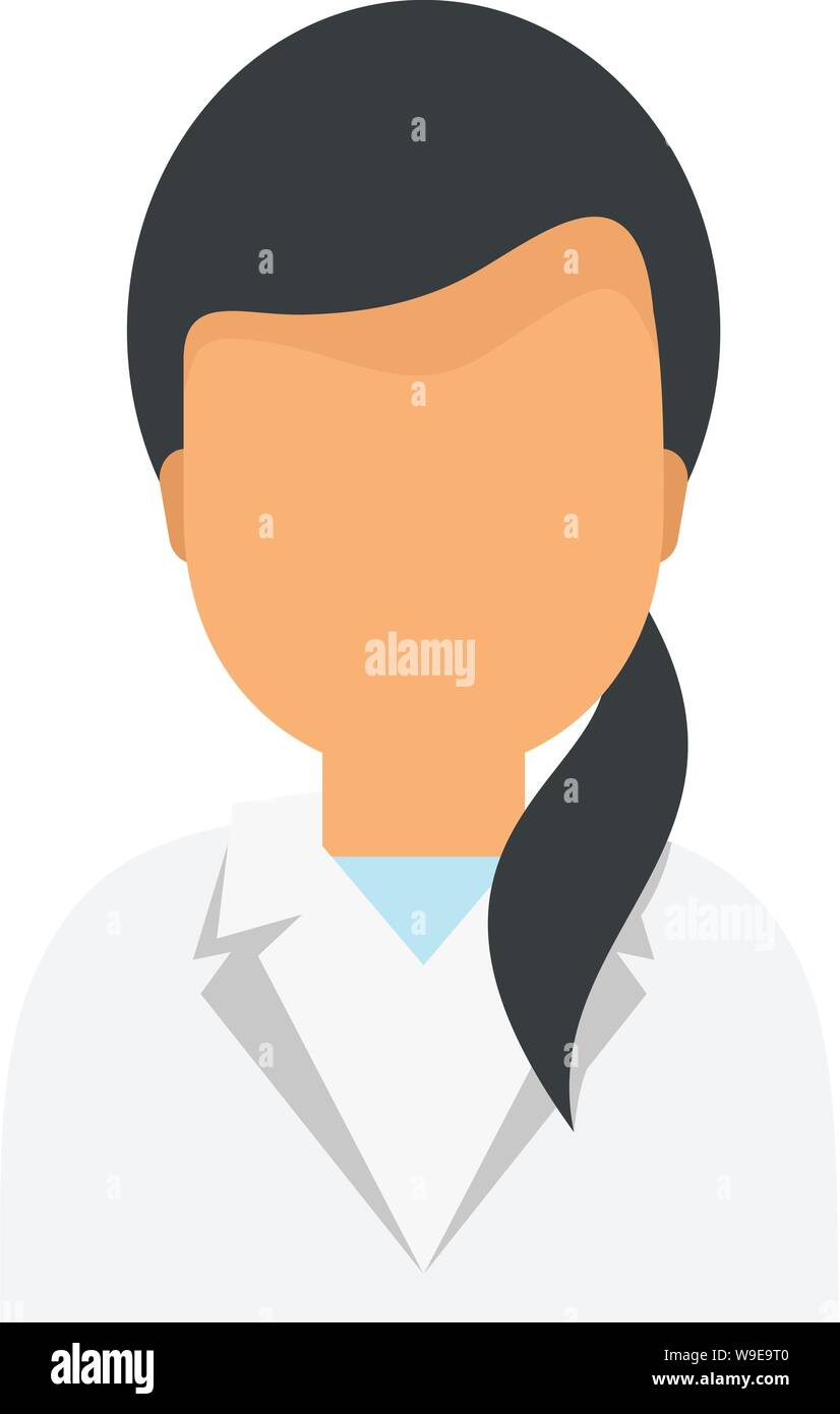 Lab doctor woman icon. Flat illustration of lab doctor woman vector ...