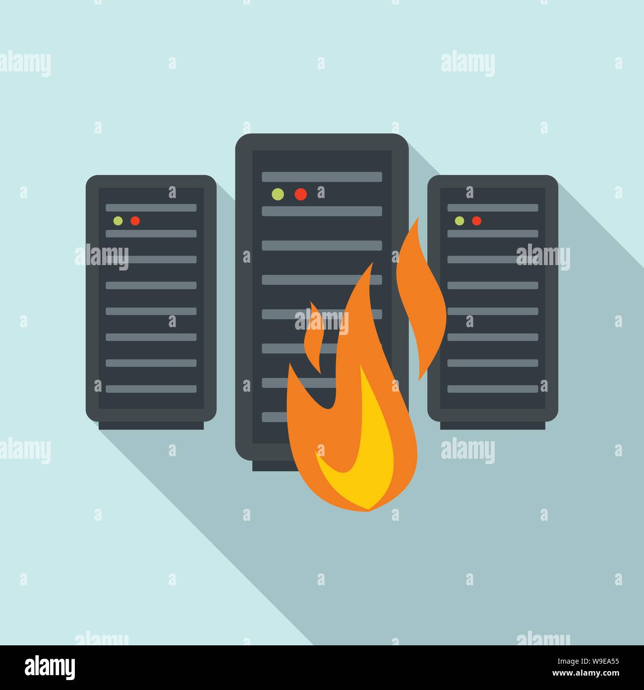 Server firewall icon. Flat illustration of server firewall vector icon ...