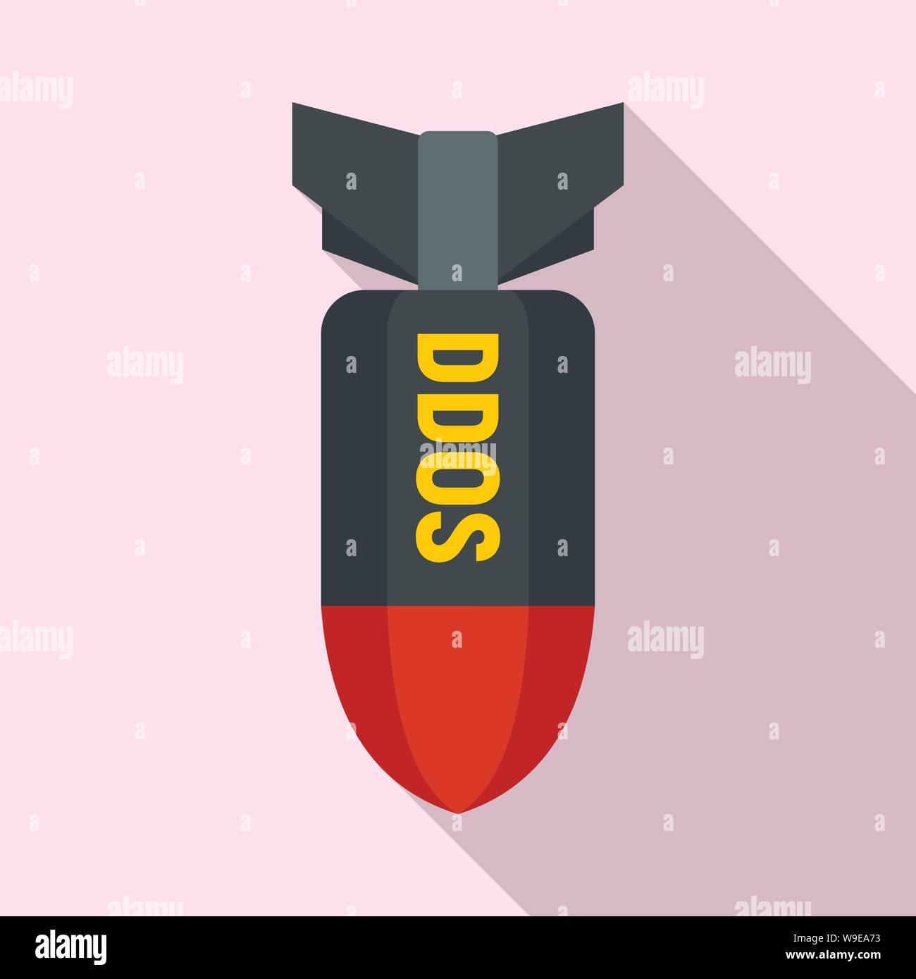 Dos hacker bomb icon. Flat illustration of dos hacker bomb vector icon ...