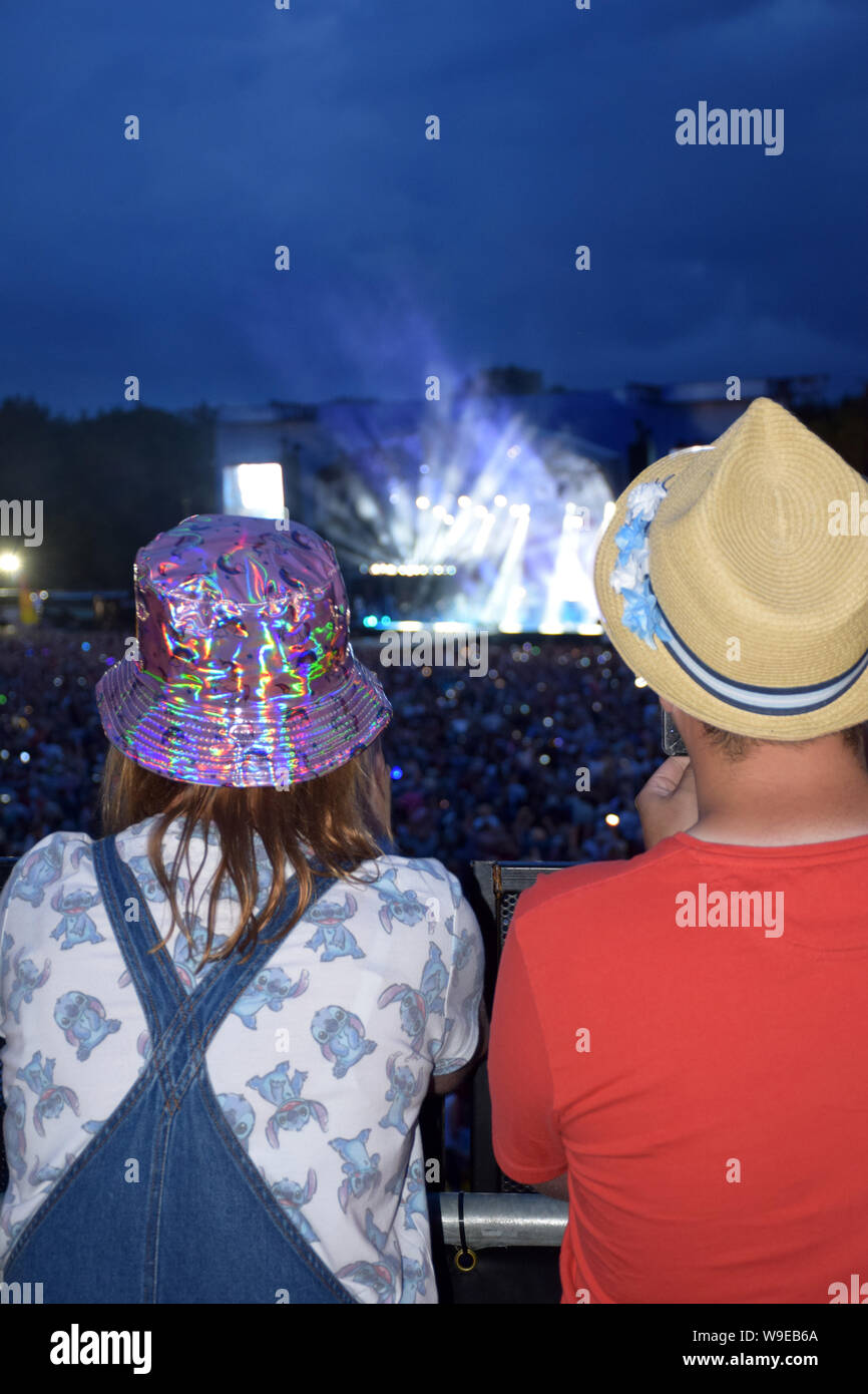 Latitude Festival, Henham Park, Suffolk, UK July 2019. Watching ...