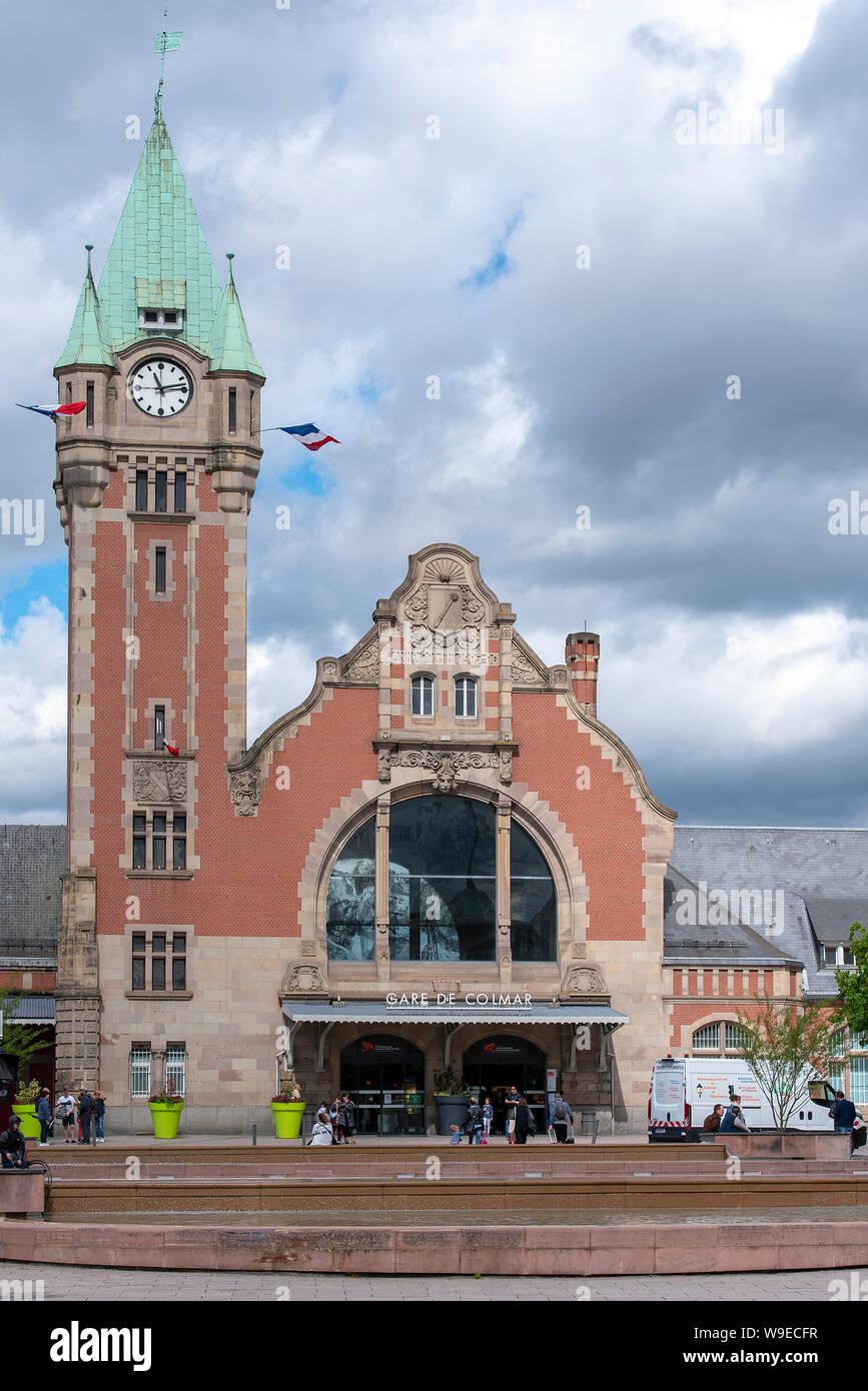 COLMAR - APR 30: Railway station Gare de Colmar in Colmar on April 30 ...