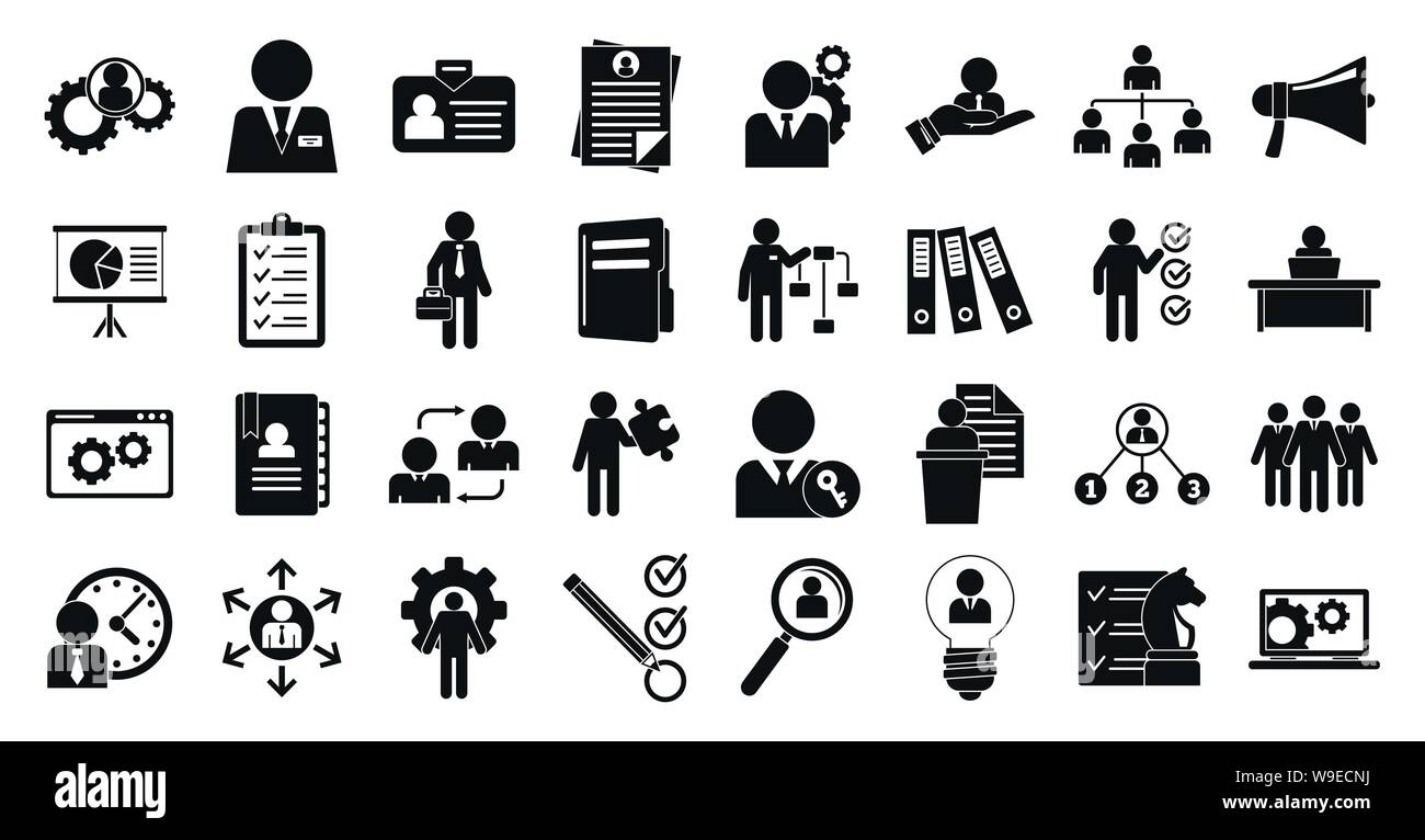 Administrator icons set. Simple set of administrator vector icons for ... Administrator icons set. Simple set of administrator vector icons for ...