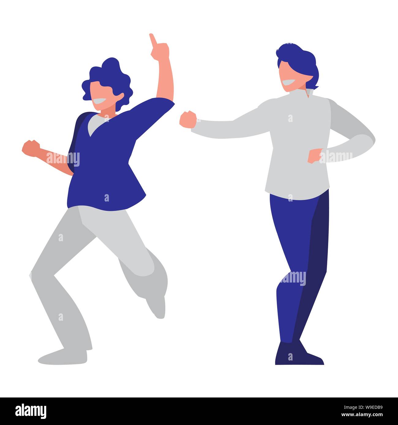 young dancers couple disco style characters vector illustration design ...