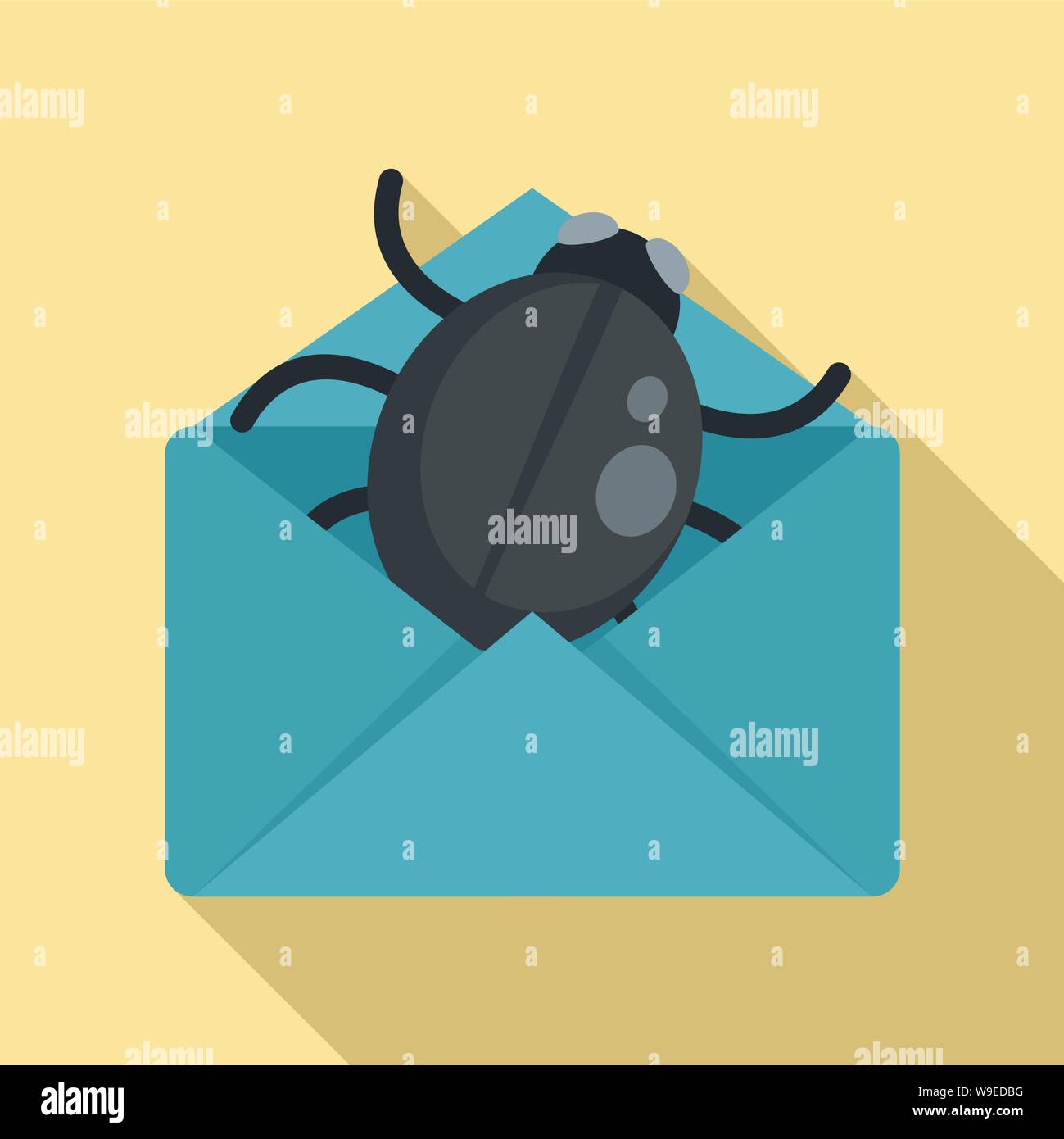 Mail bug icon. Flat illustration of mail bug vector icon for web design ...