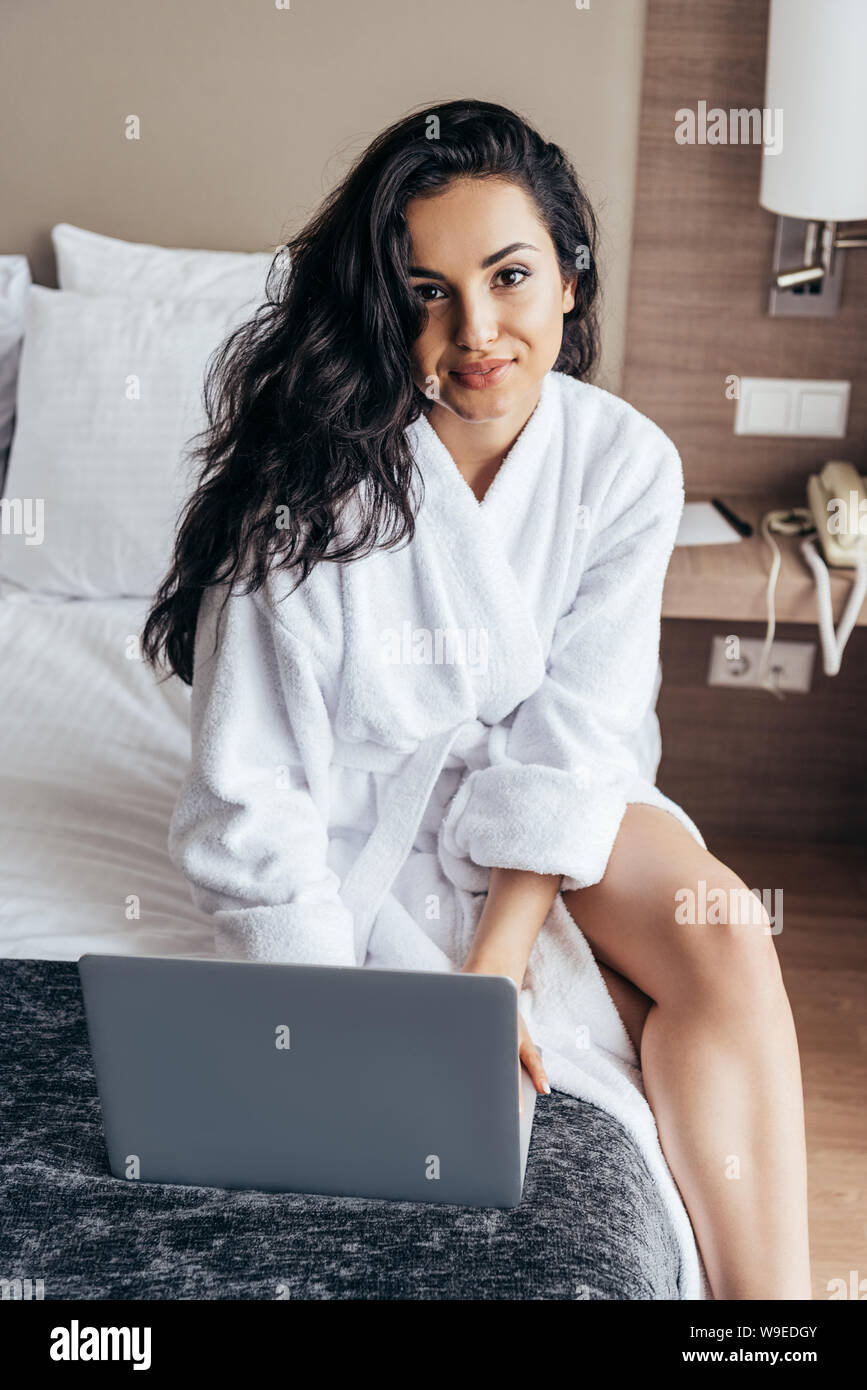 Woman laptop bathroom hi-res stock photography and images - Alamy