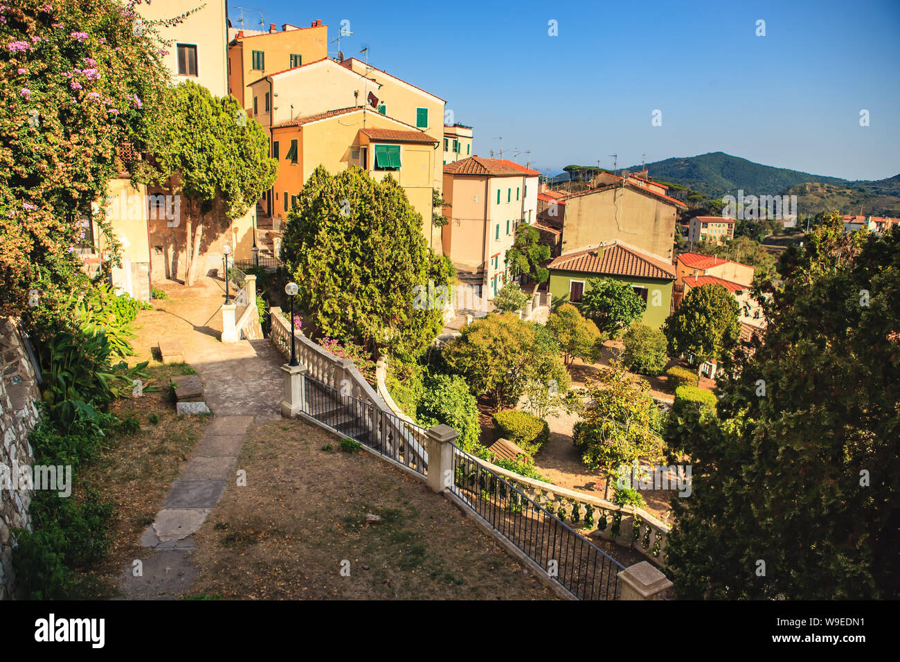 RIO NELL ELBA, ELBA ISLAND, ITALY - CIRCA AUGUST, 2011: The streets of Rio nell Elba on Elba ...