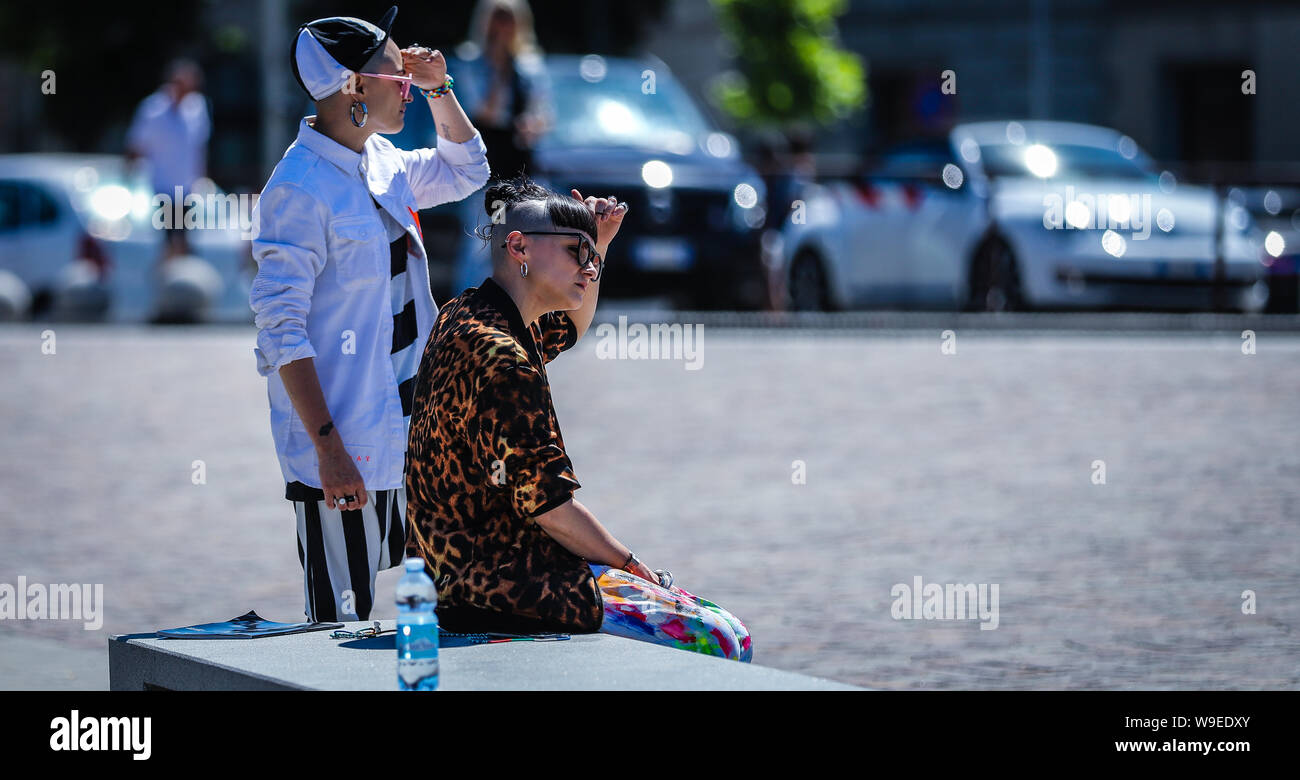 Florence, Italy. 14th June, 2019. Anna Facchini and Laura Facchini on ...