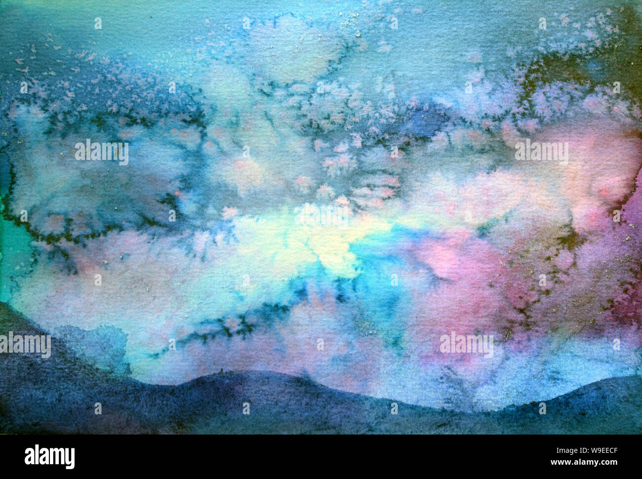 Watercolor night sky background hi-res stock photography and images - Alamy