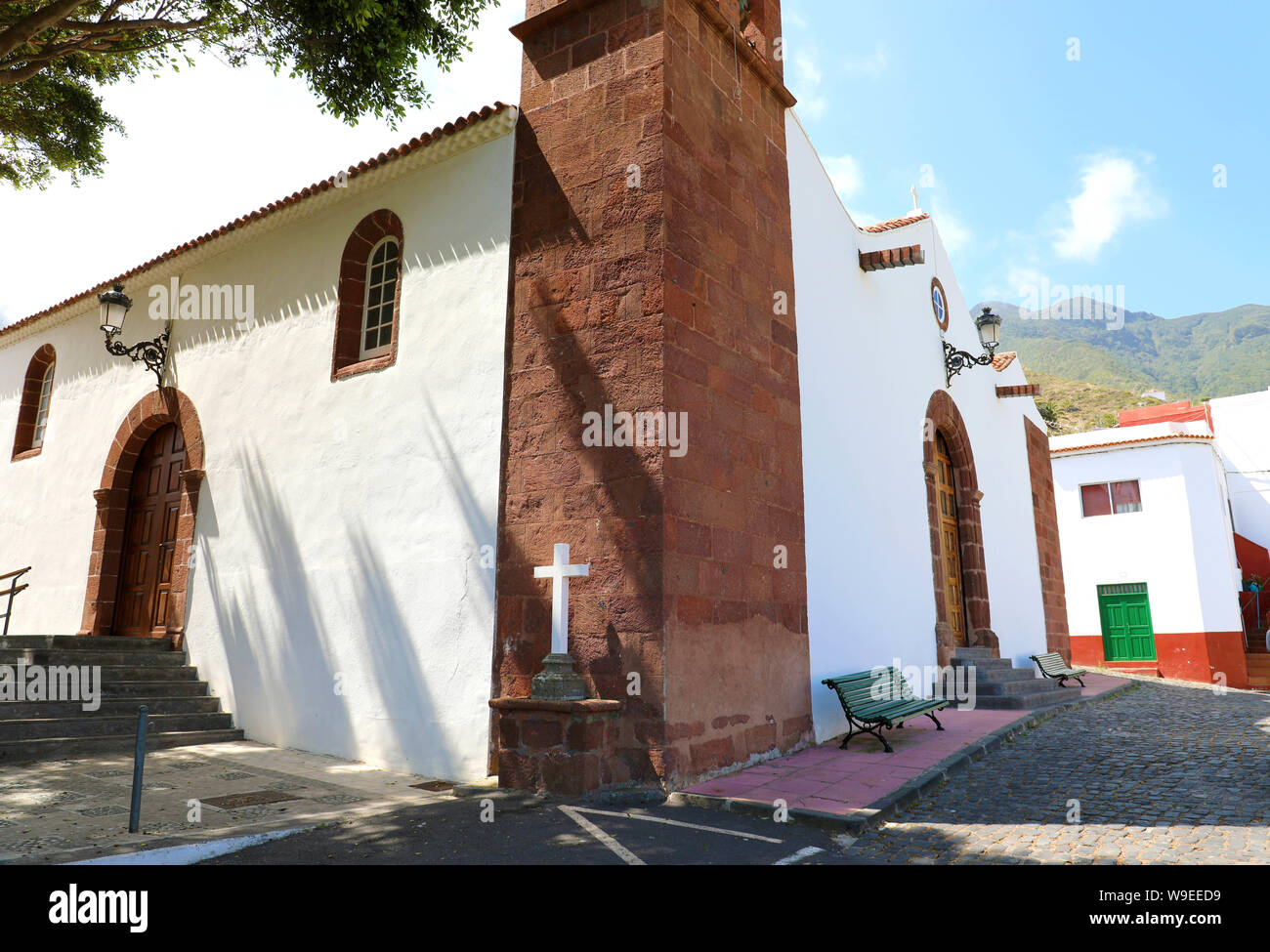 Beautiful church in Taganana small village in Tenerife Island, Spain ...