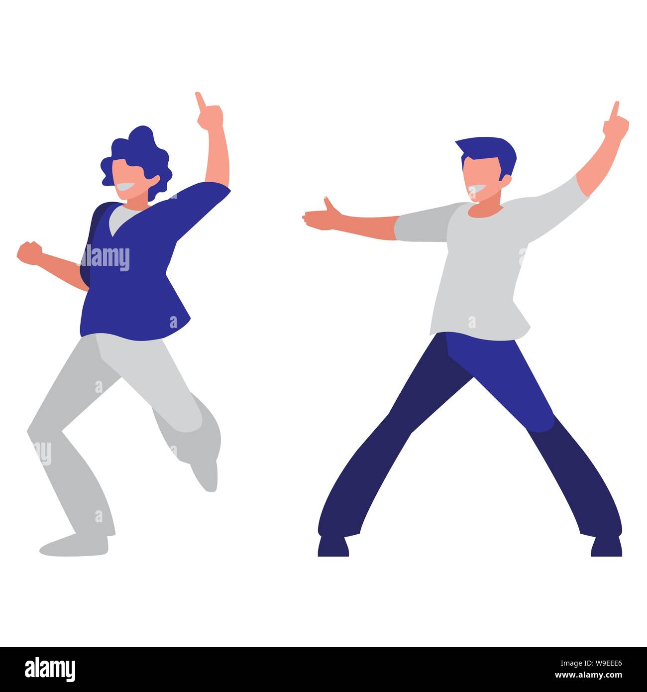 Two men dancing night club Stock Vector Images - Alamy
