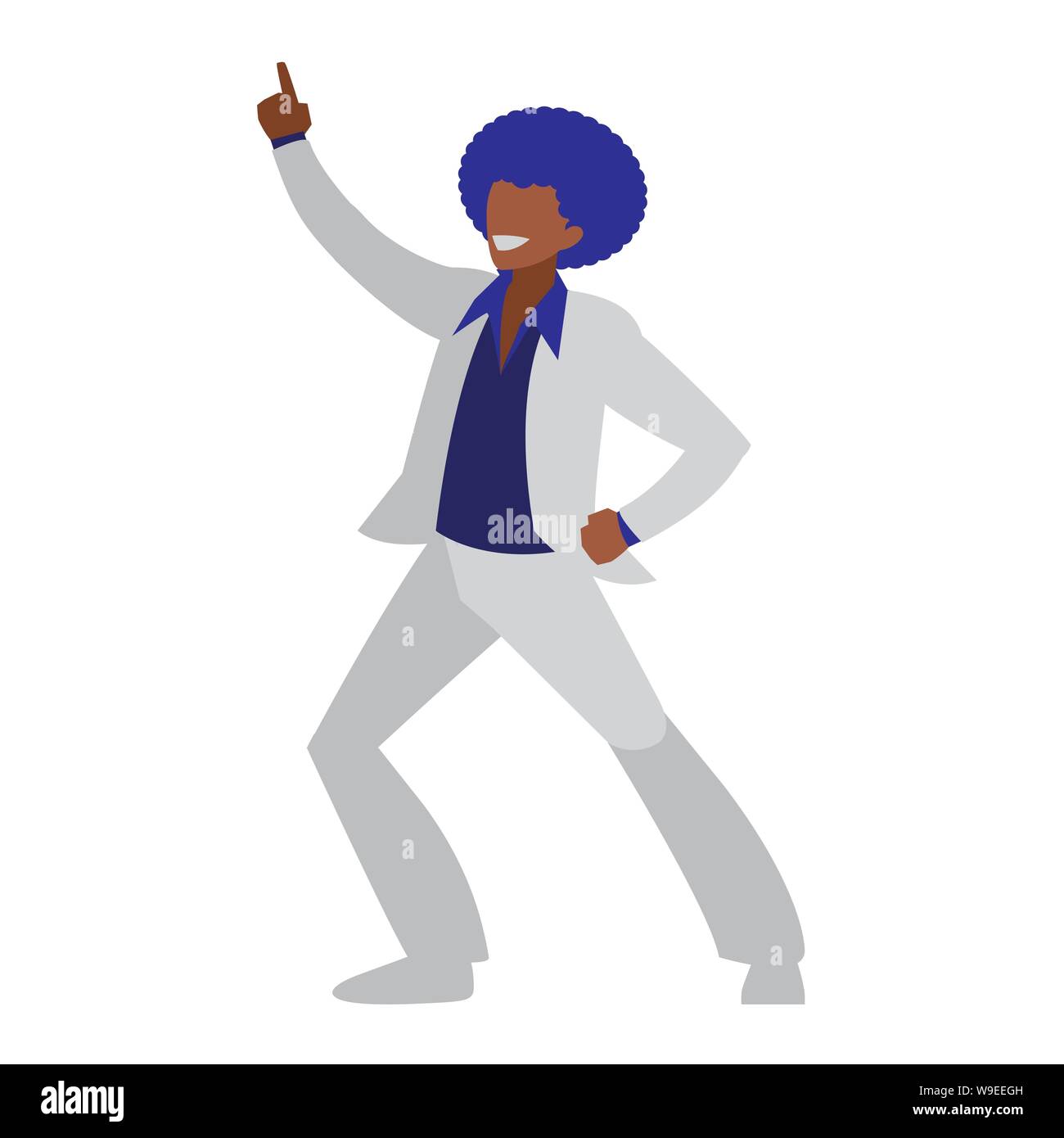 young black dancer disco style character vector illustration design ...