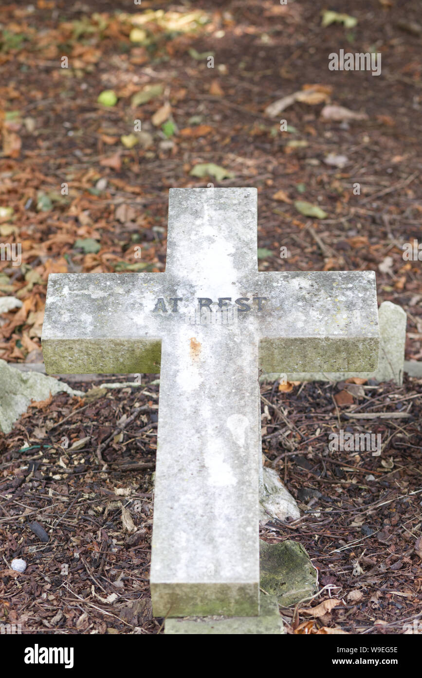 At rest, stone cross Stock Photo - Alamy