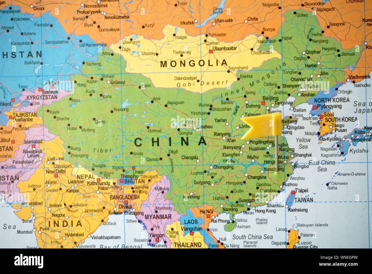 Map of china with flag hi-res stock photography and images - Alamy