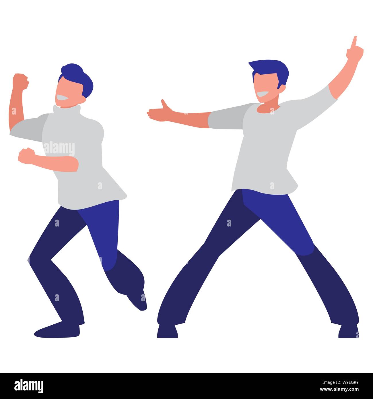 young dancers couple disco style characters vector illustration design ...