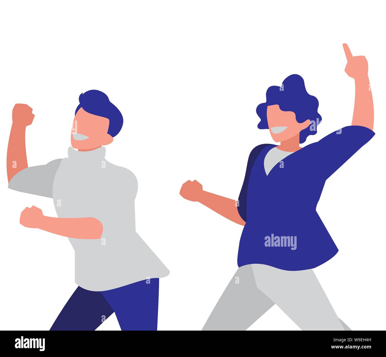 young dancers couple disco style characters vector illustration design ...