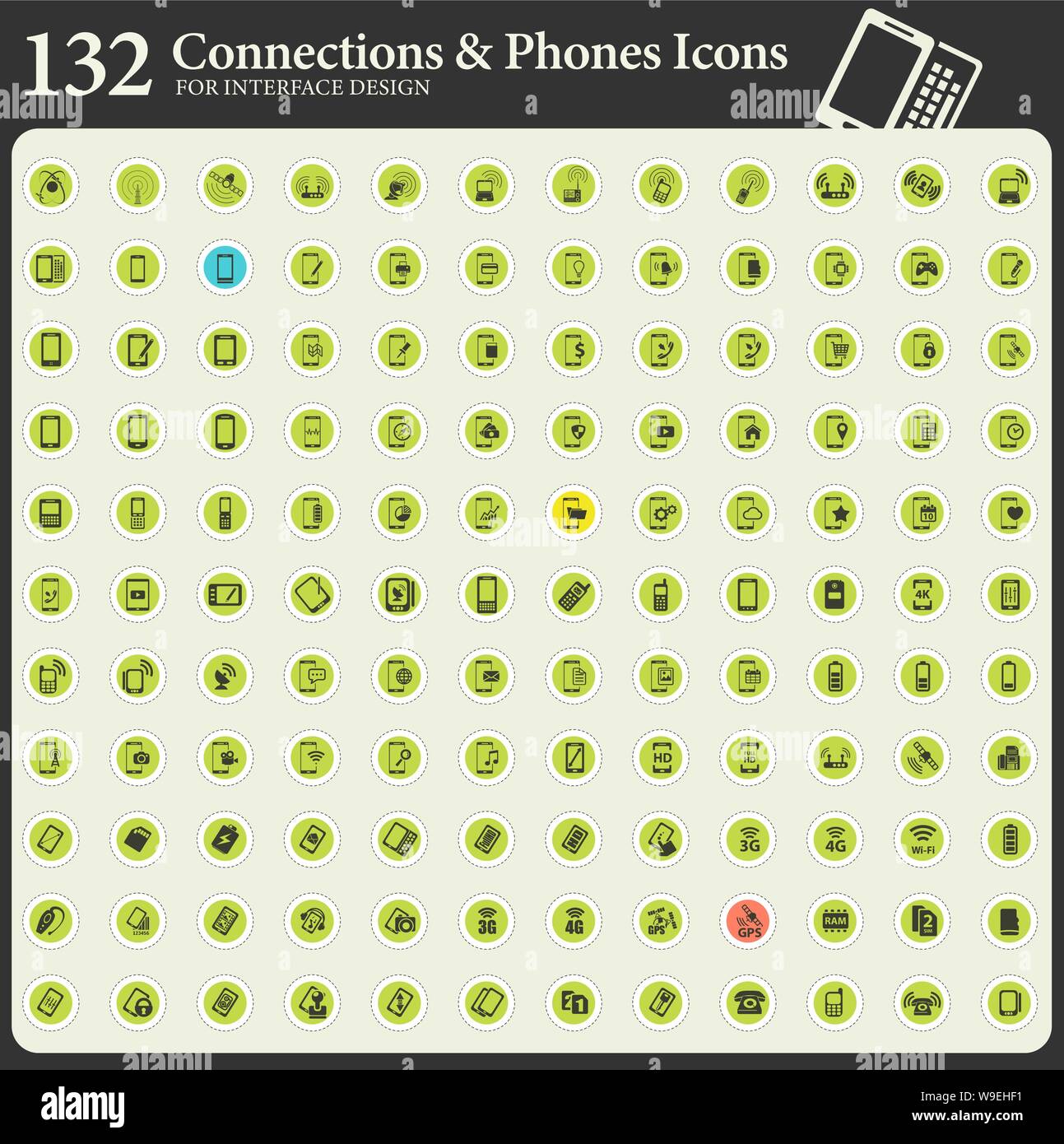 phones and technology icons Stock Vector Image & Art - Alamy