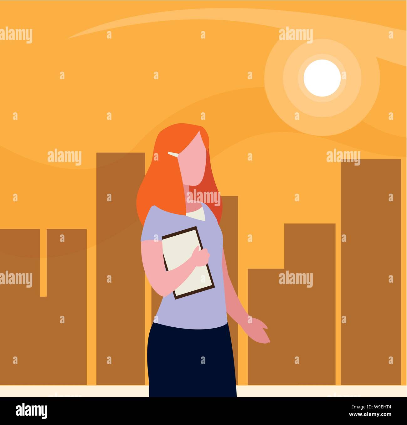 female teacher with checklist vector illustration design Stock Vector ...