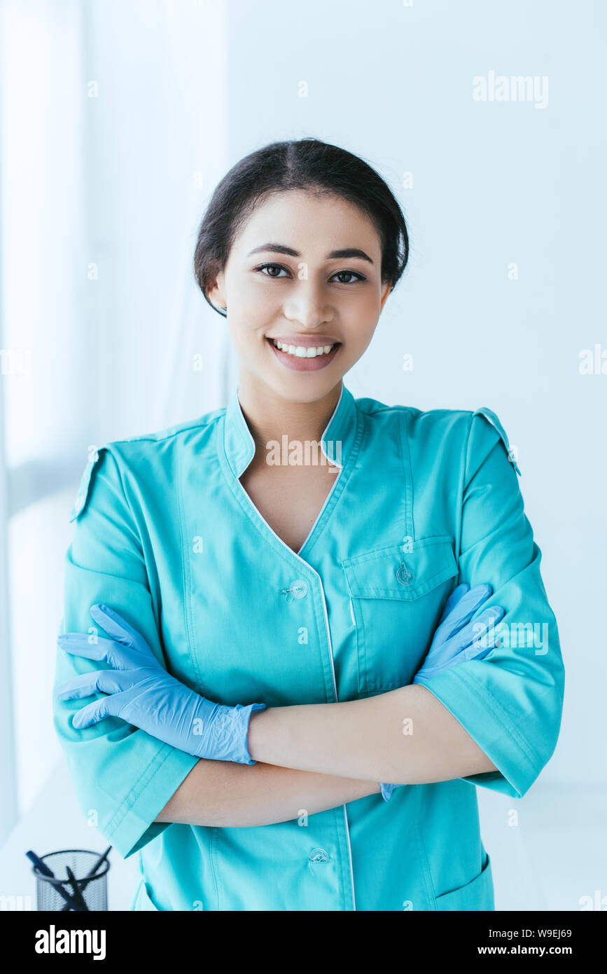 Positive latin doctor woman hi-res stock photography and images - Alamy