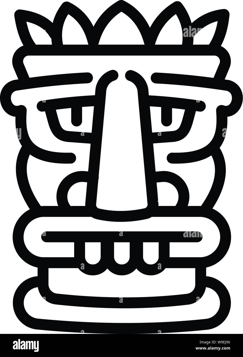 Beach tiki idol icon. Outline beach tiki idol vector icon for web ...