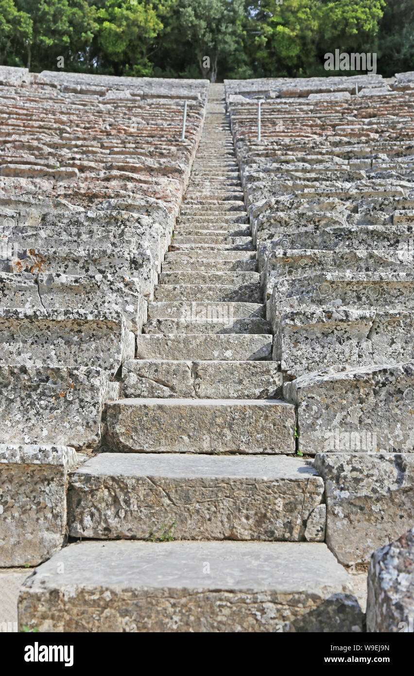 the ancient theater of Epidaurus Argolis Greece Stock Photo - Alamy