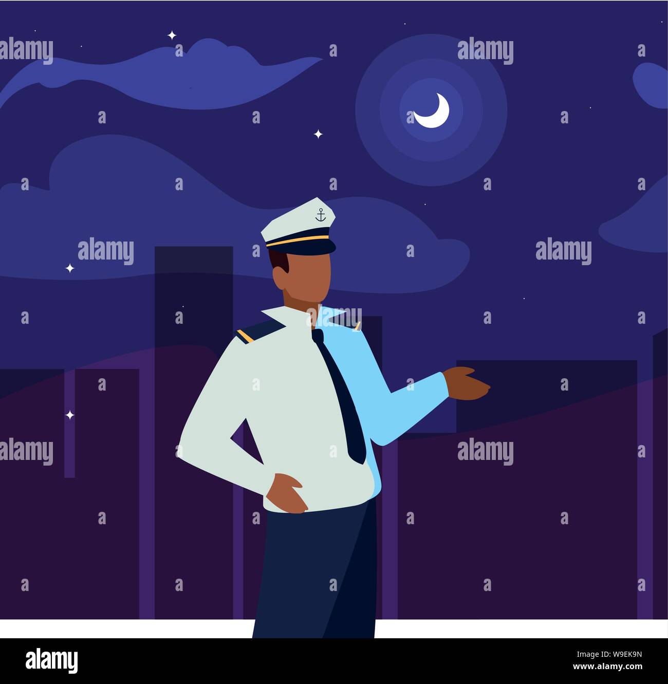 sailor captain marine character vector illustration design Stock Vector ...