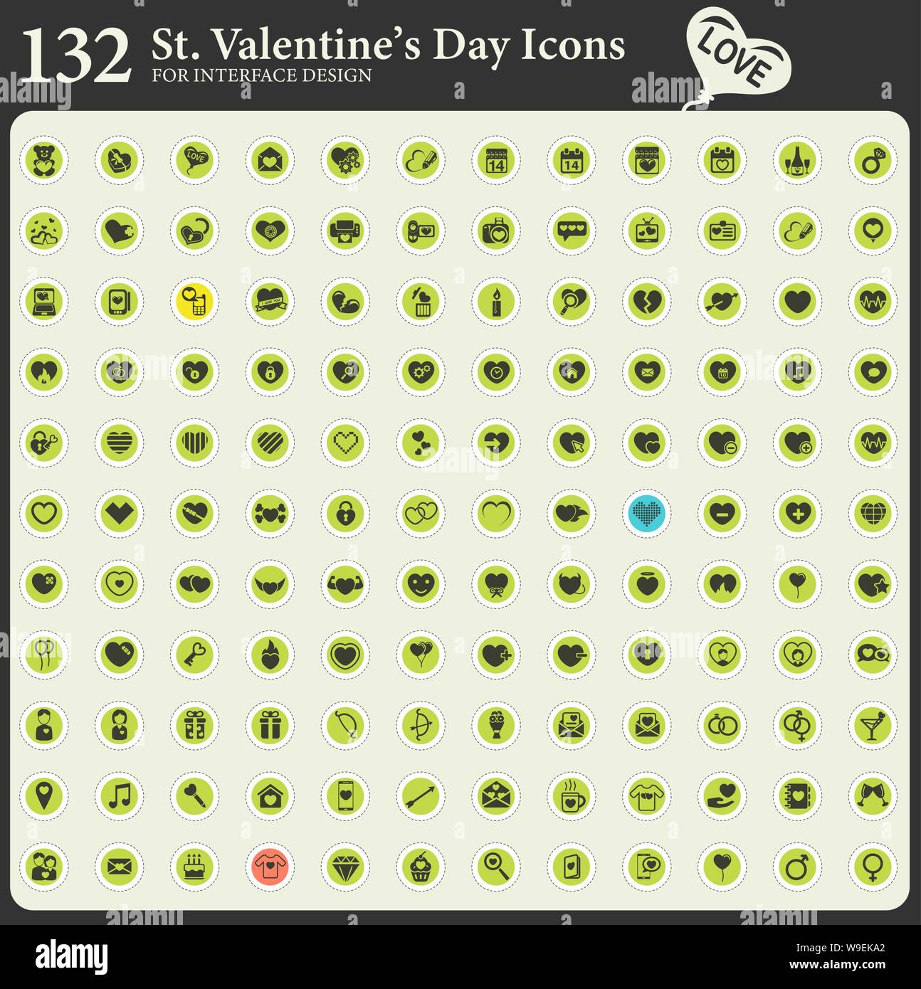 Valentine's Day Symbols Stock Vector Image & Art - Alamy