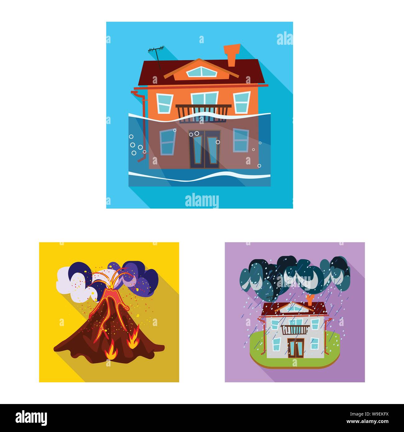 Vector design of collapse and environment sign. Set of collapse and ...