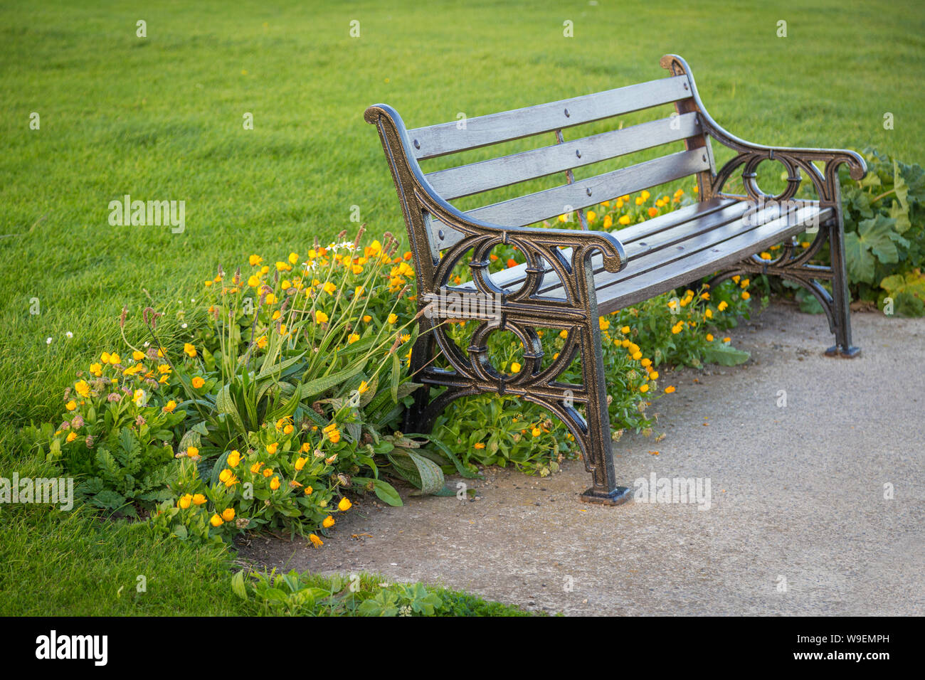 rest on a bench in Skerries Stock Photo - Alamy