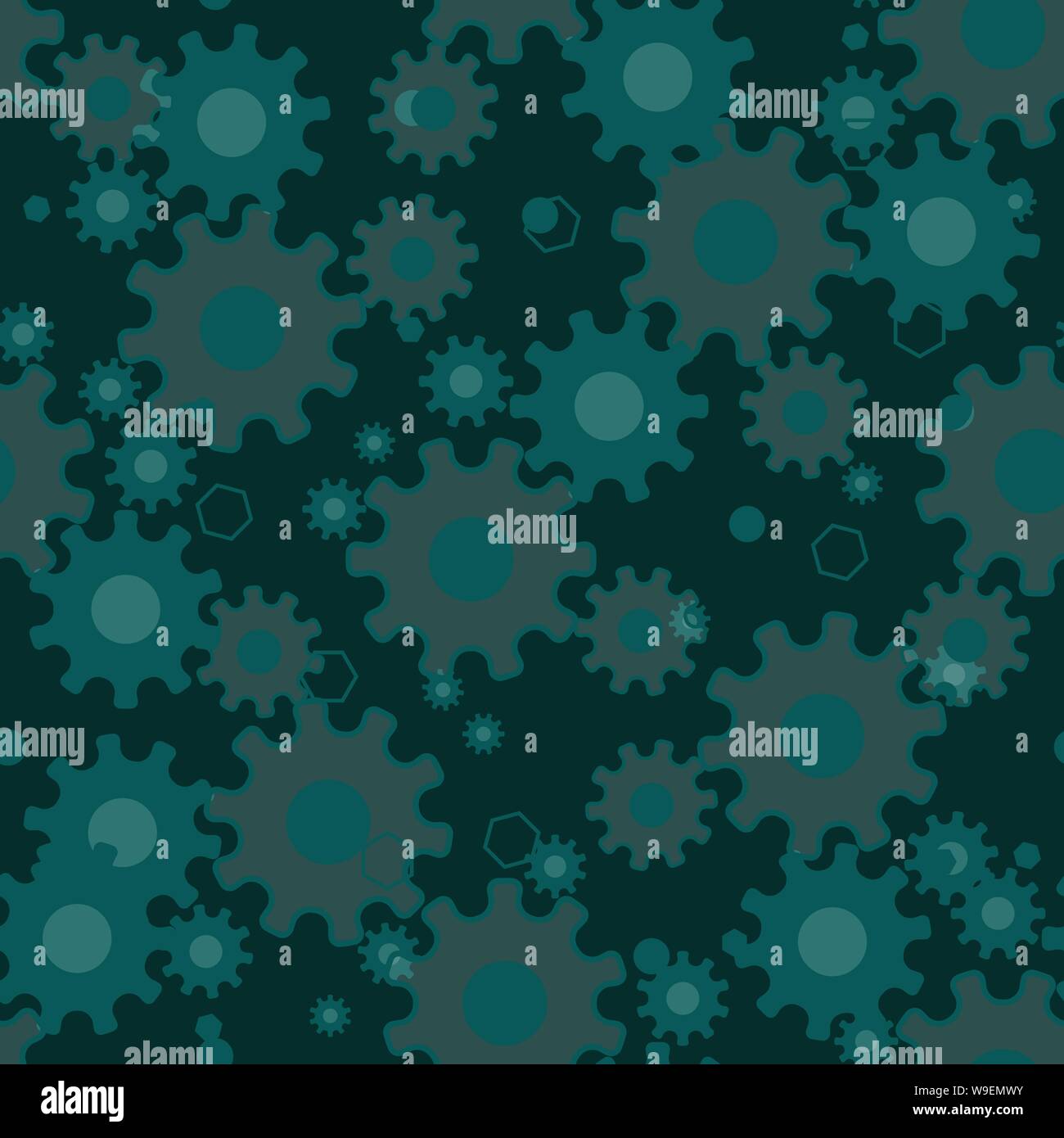Seamless geometric pattern with gears, mechanical background ...