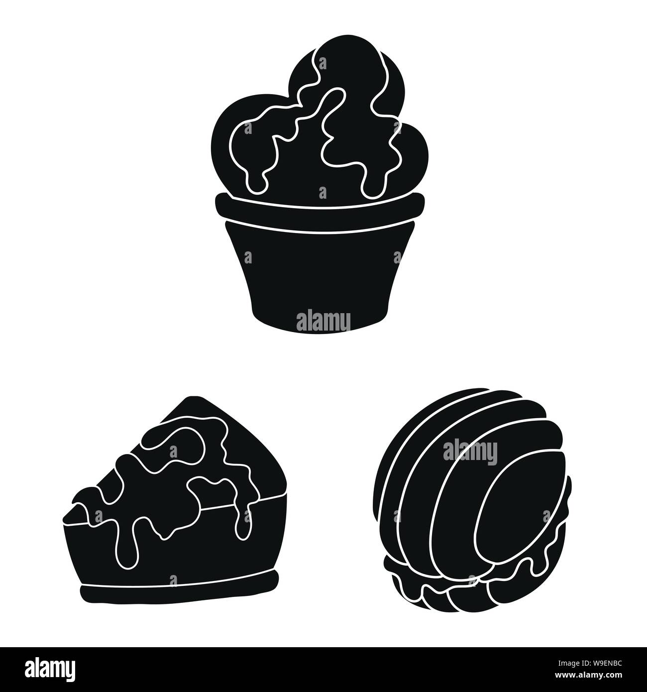 Vector design of sweetness and product sign. Collection of sweetness ...